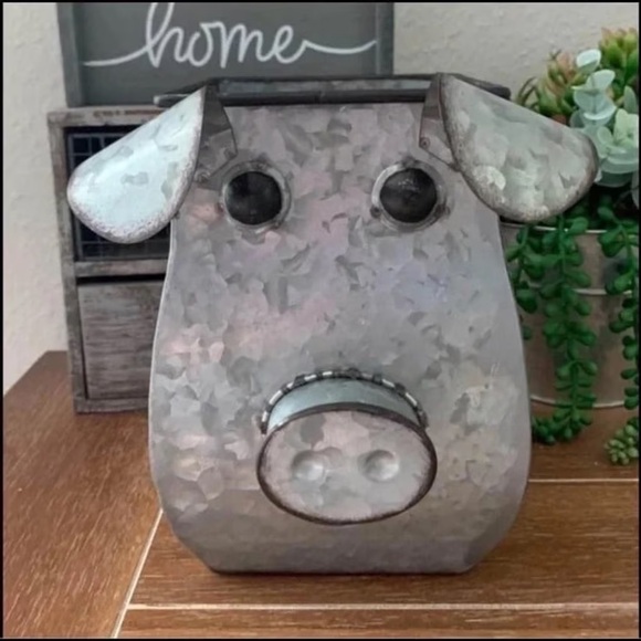 Accents | New Rustic Farmhouse 7 Galvanized Pig Planter Makes A Great ...